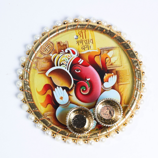 Exquisite Ganesha Puja Thali With Beads - Artsplash Store – ArtSplash Store